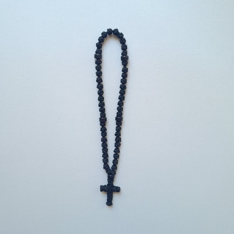 Traditional Handmade Prayer Rope With Cross 50 Knots, Made of Polyester ...