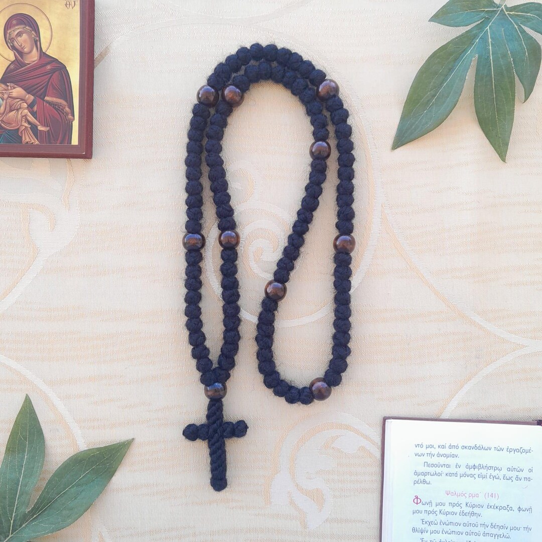 Traditional Handmade Prayer Rope Rosary (33-50-100-150 Knots), Made of ...