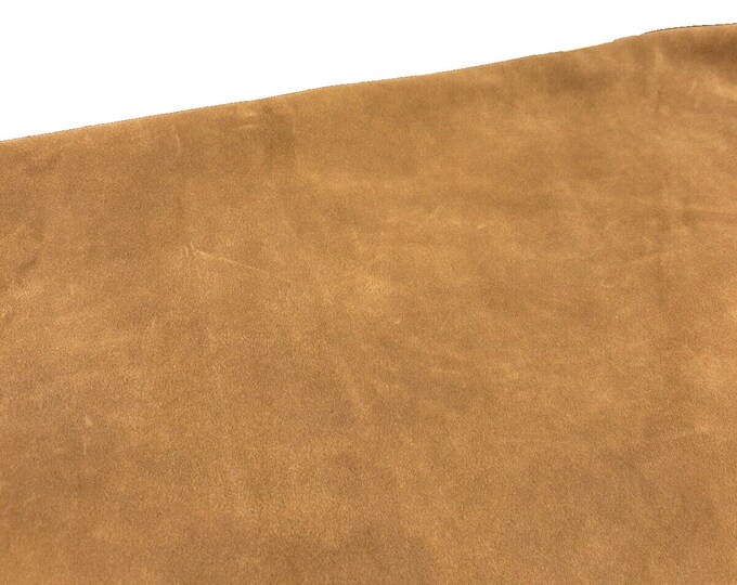 Golden Tan Suede Leather Hide Skin Workshop Crafting 2.5oz | Brown Soft ...