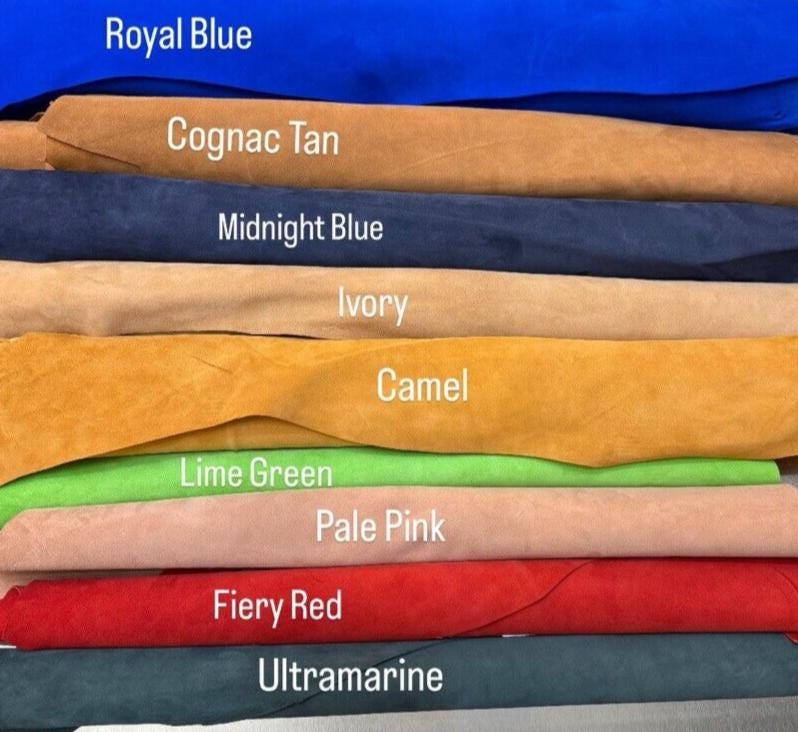 Goat Suede Leather Skins Bundle – 9 Premium Goat Hides for DIY Crafting ...