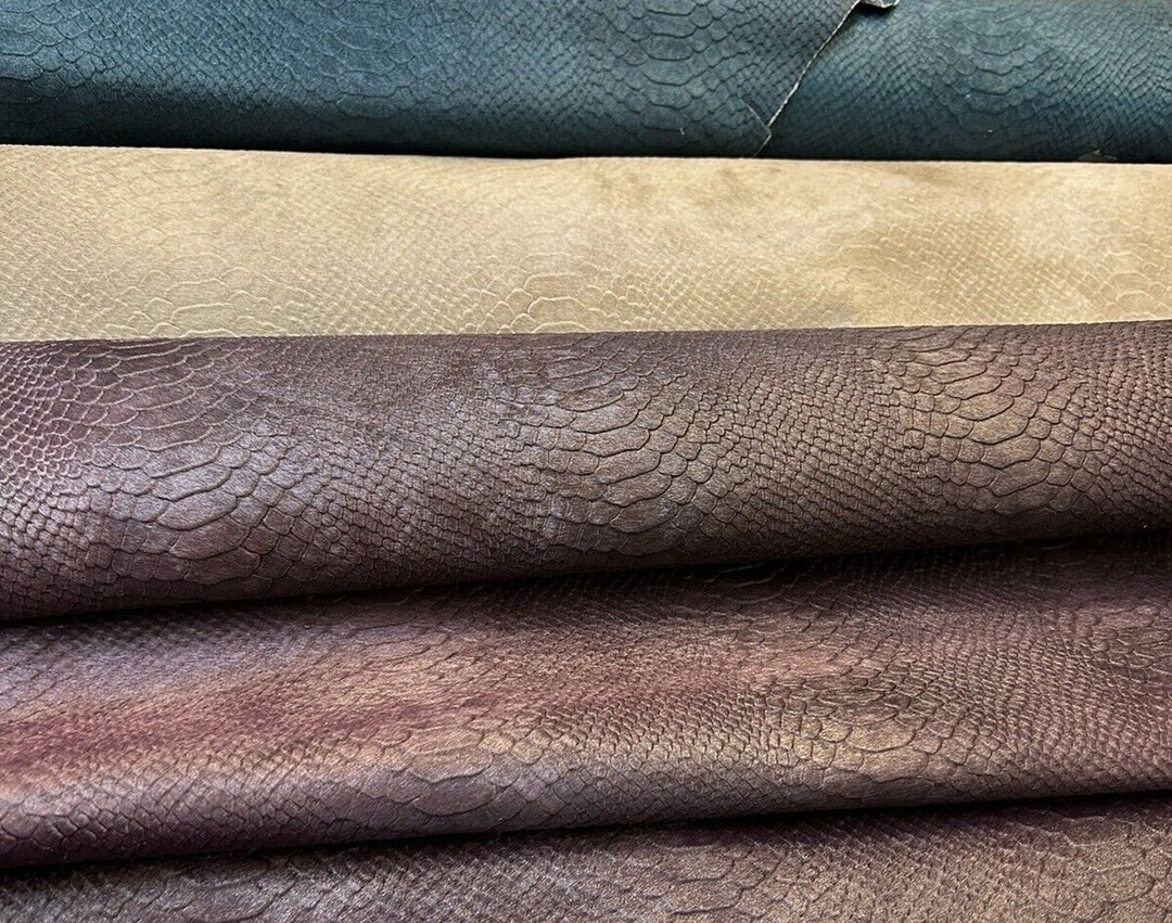 Purple Python Hair on Calf Leather Hide Skin Workshop Crafting 2.5oz ...