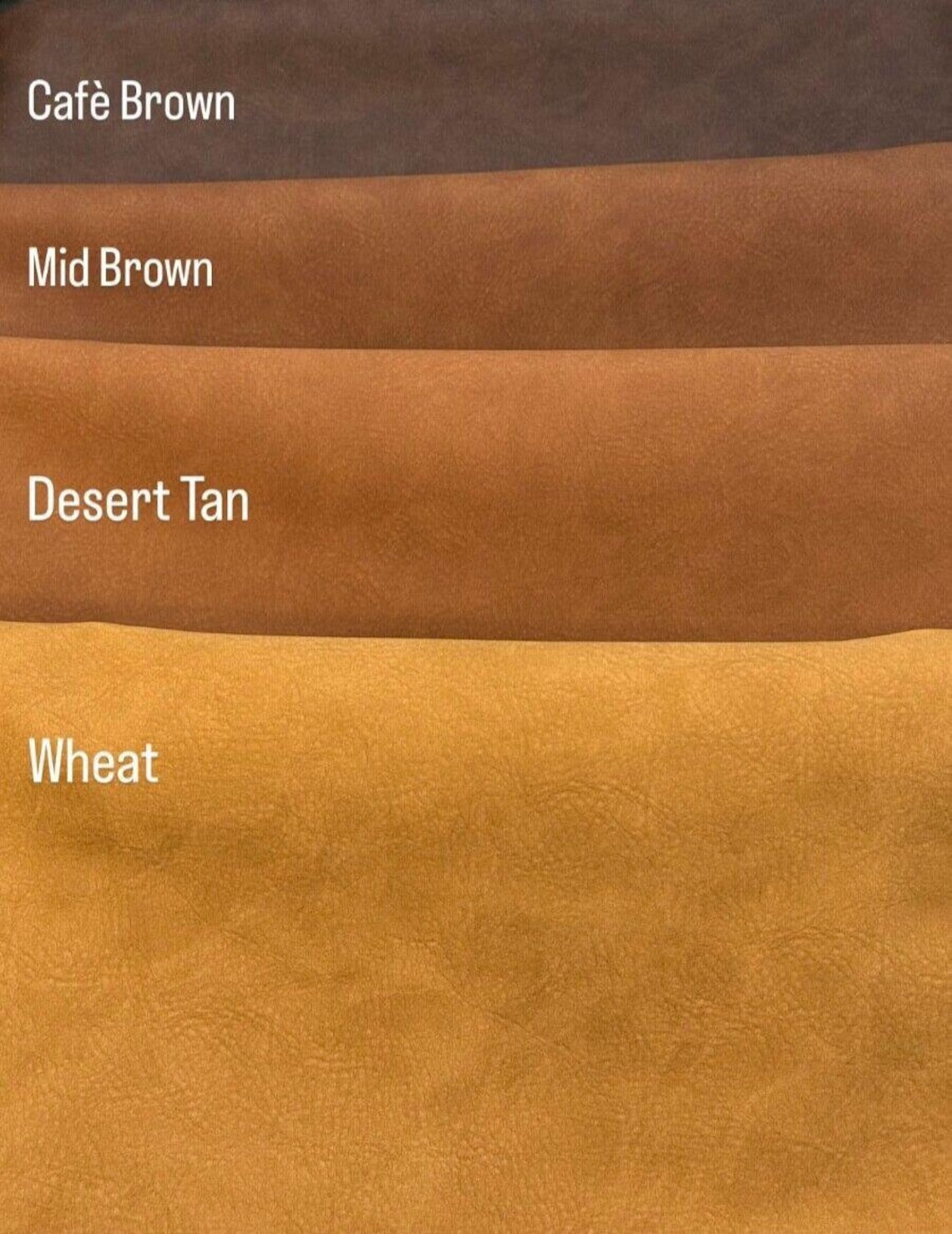 Nubuck Vegan Leather in Mid Brown, Desert Tan, Cafe Brown, Wheat, Gray ...