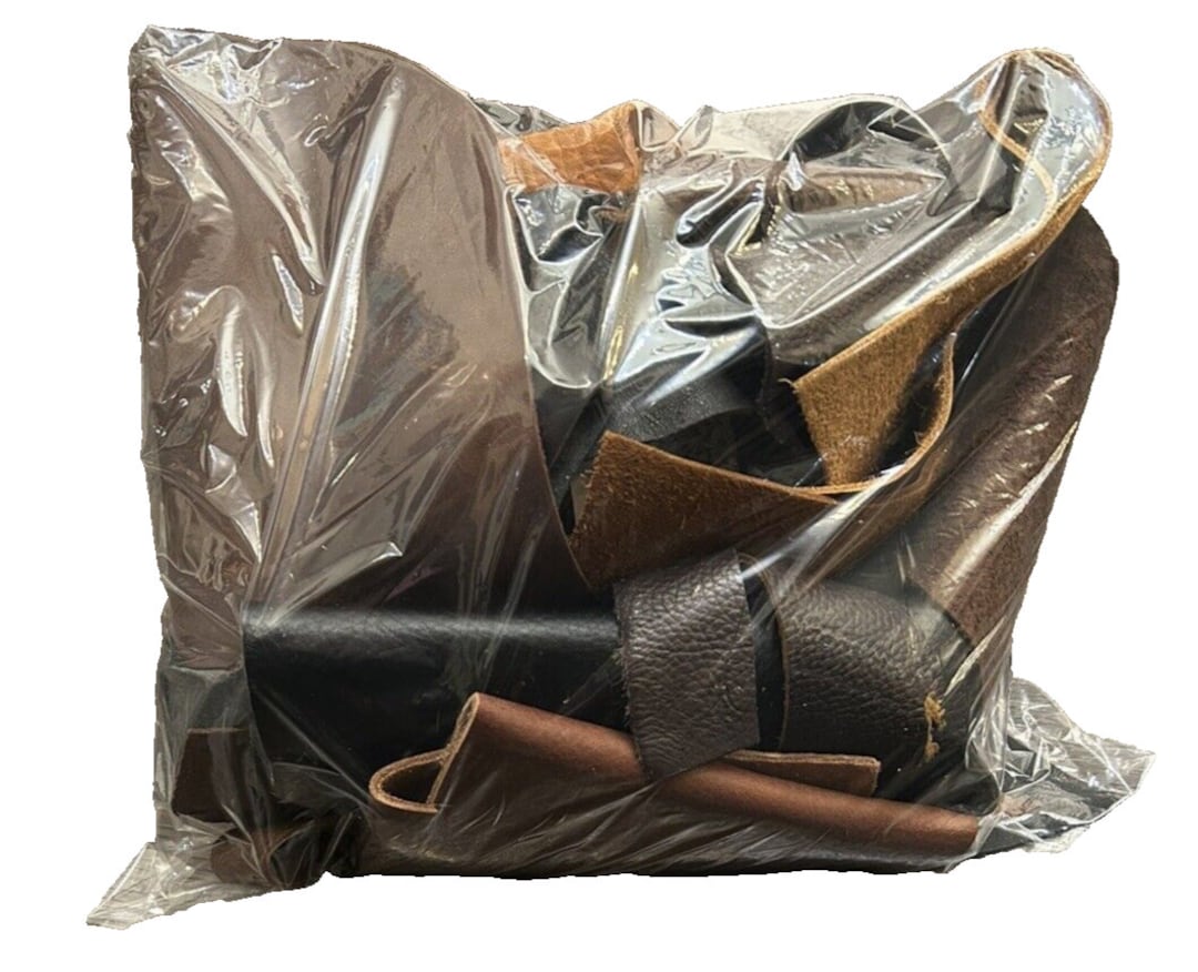 Leather Remnant Bag Full Grain Genuine Leather Cuttings for Workshop ...
