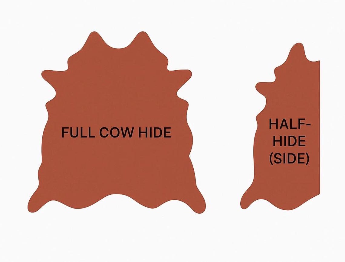 Italian Leather Hides - Cognac Brown & Beige Full Grain Cowhide for ...