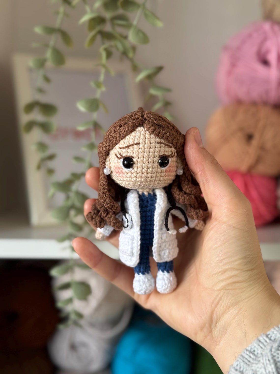 Cute Doctor Girl Crochet Pattern PDF – Nurse Amigurumi Keychain ...