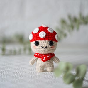 Cute Mushroom Crochet Pattern – Amigurumi PDF Tutorial – DIY Keychain ...