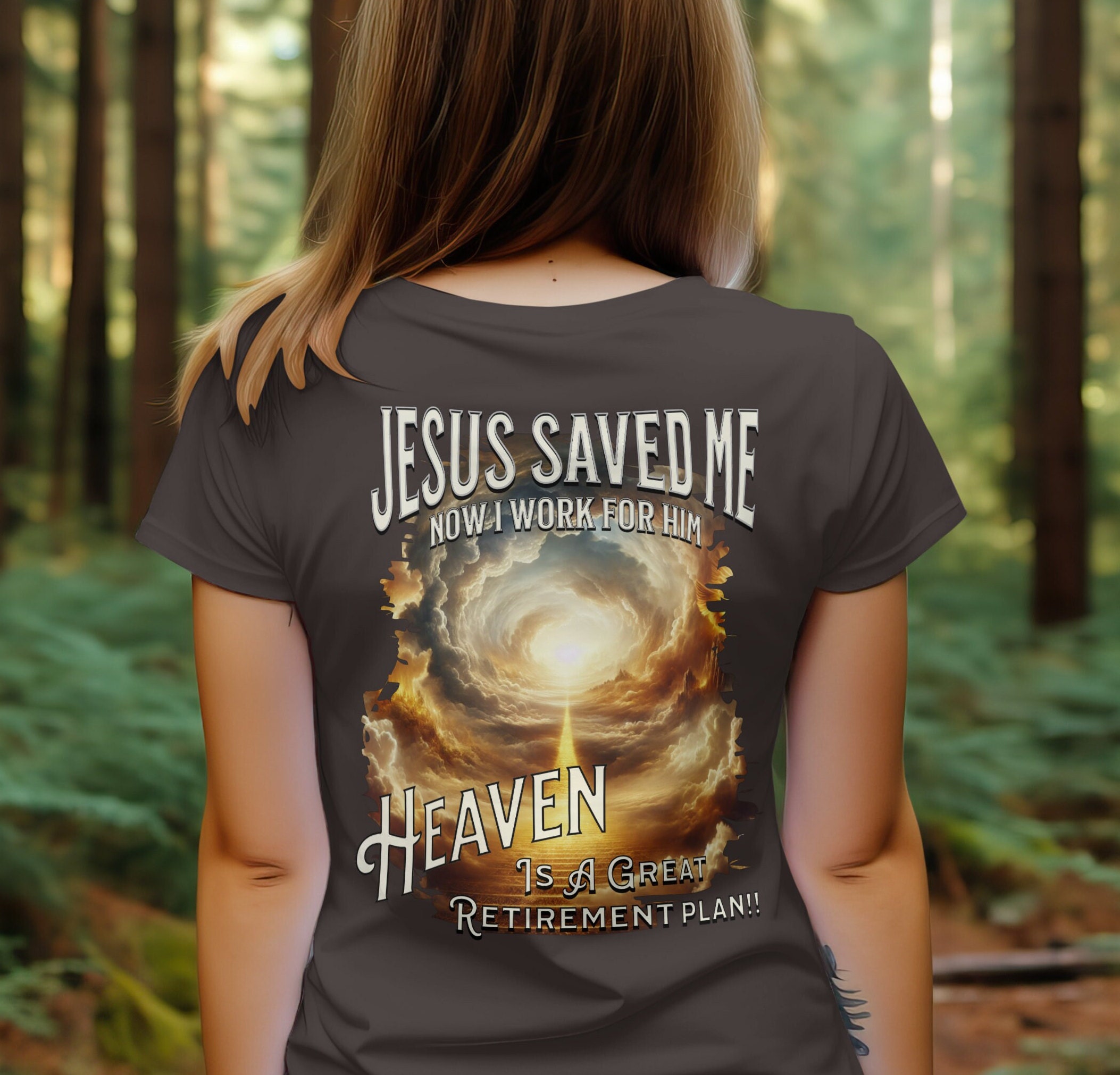 Heaven Retirement Jesus Saves Shirt Christian Believer Graphic Design ...