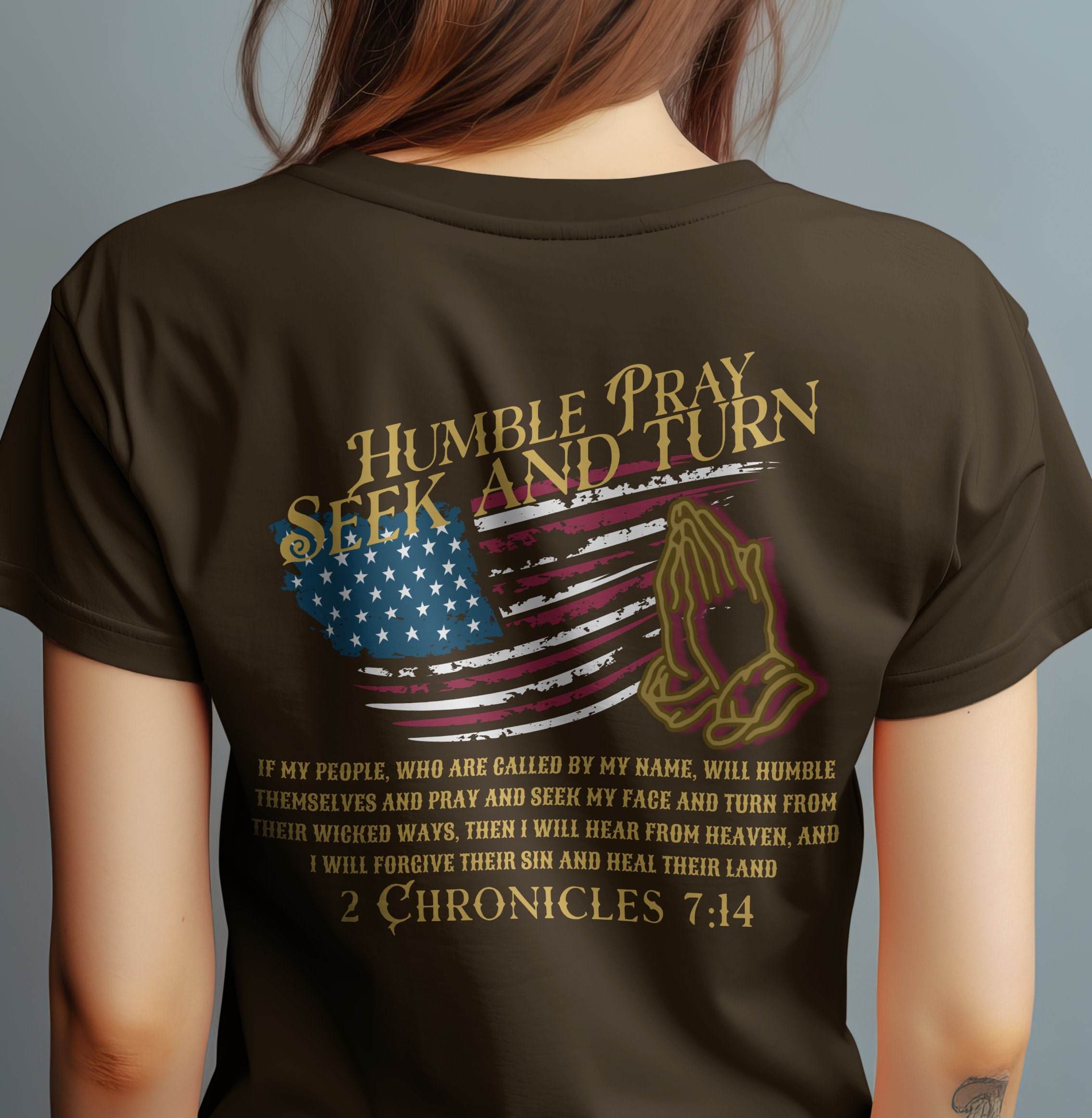 Front and Back Logo- 2 Chronicles 7:14 T Shirt Christian T-shirts Faith ...