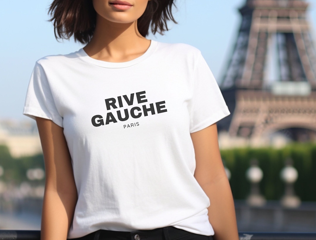 RIVE GAUCHE Tshirt, French Fashion T-shirt, Minimalist French Tshirt ...