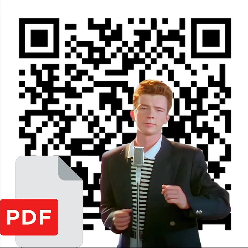 Never Gonna Give You up Qr Code - Etsy