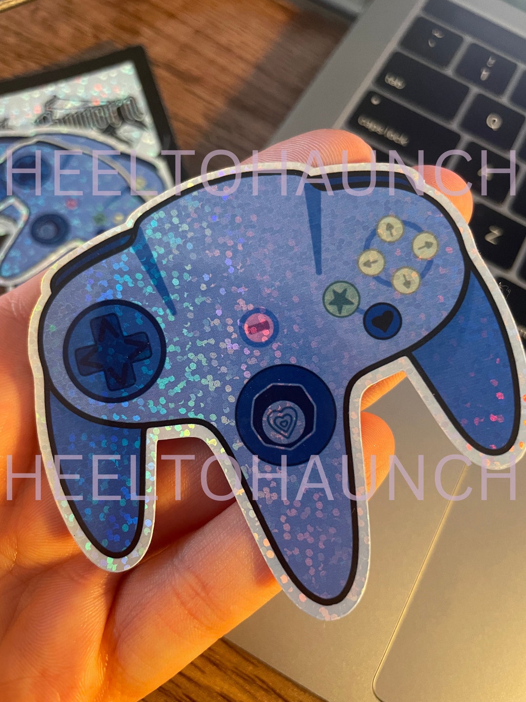 N64 Inspired Controller Glitter Vinyl Sticker - Etsy