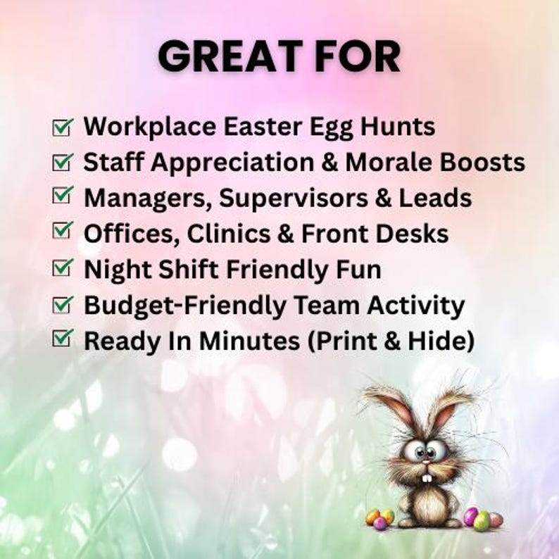 Funny Office Easter Egg Hunt Printable, Workplace Easter Activity ...