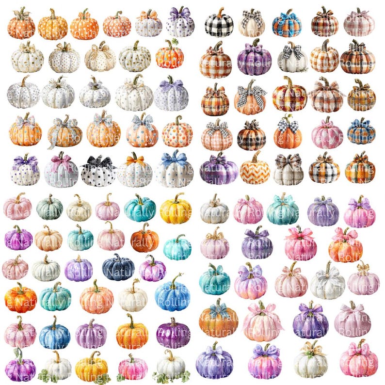Pumpkin Mega Clipart PNG Bundle 300 DPI Commercial License, Autumn ...
