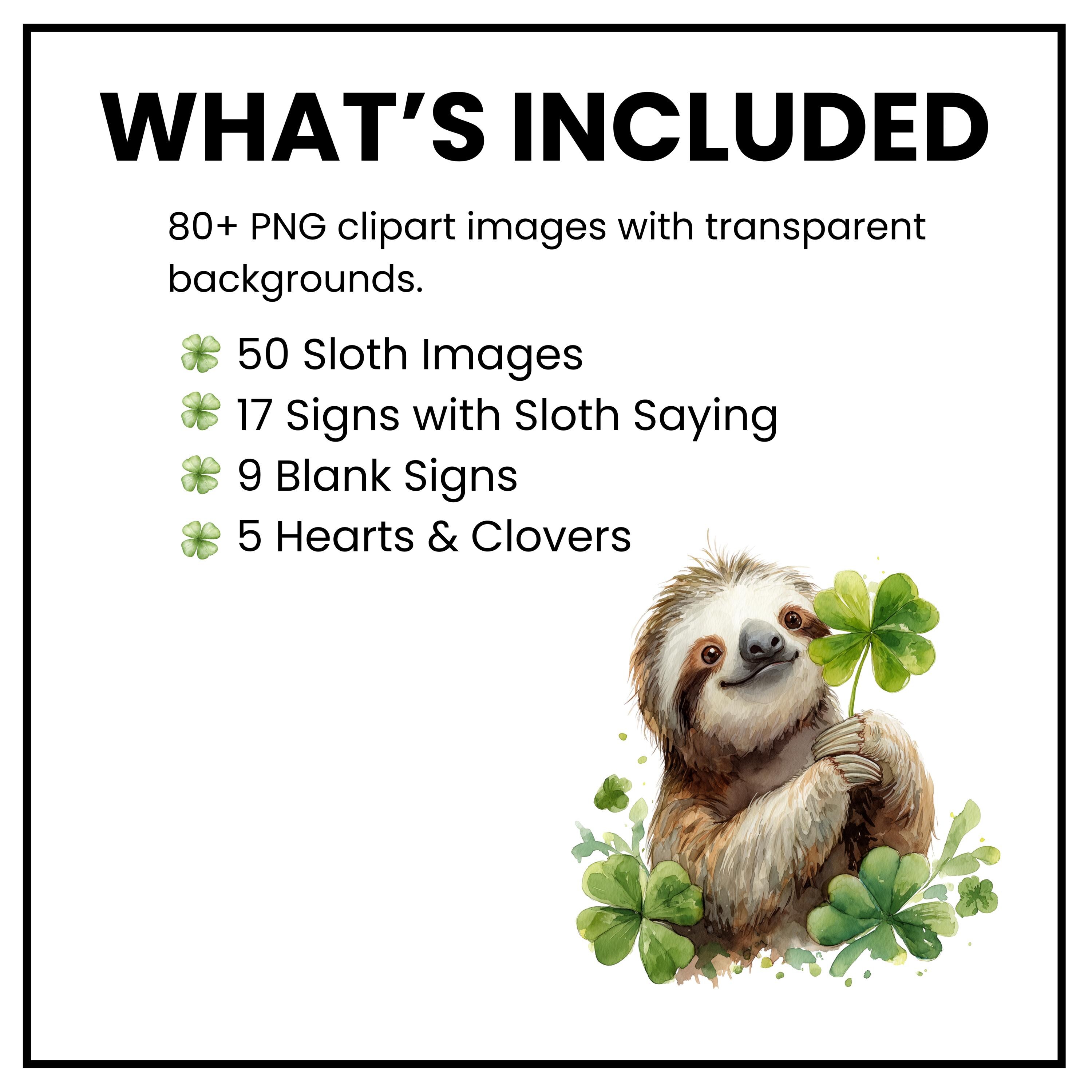Sloth Clipart Bundle, Spring Sloth PNG, Watercolor Sloths With Flowers ...
