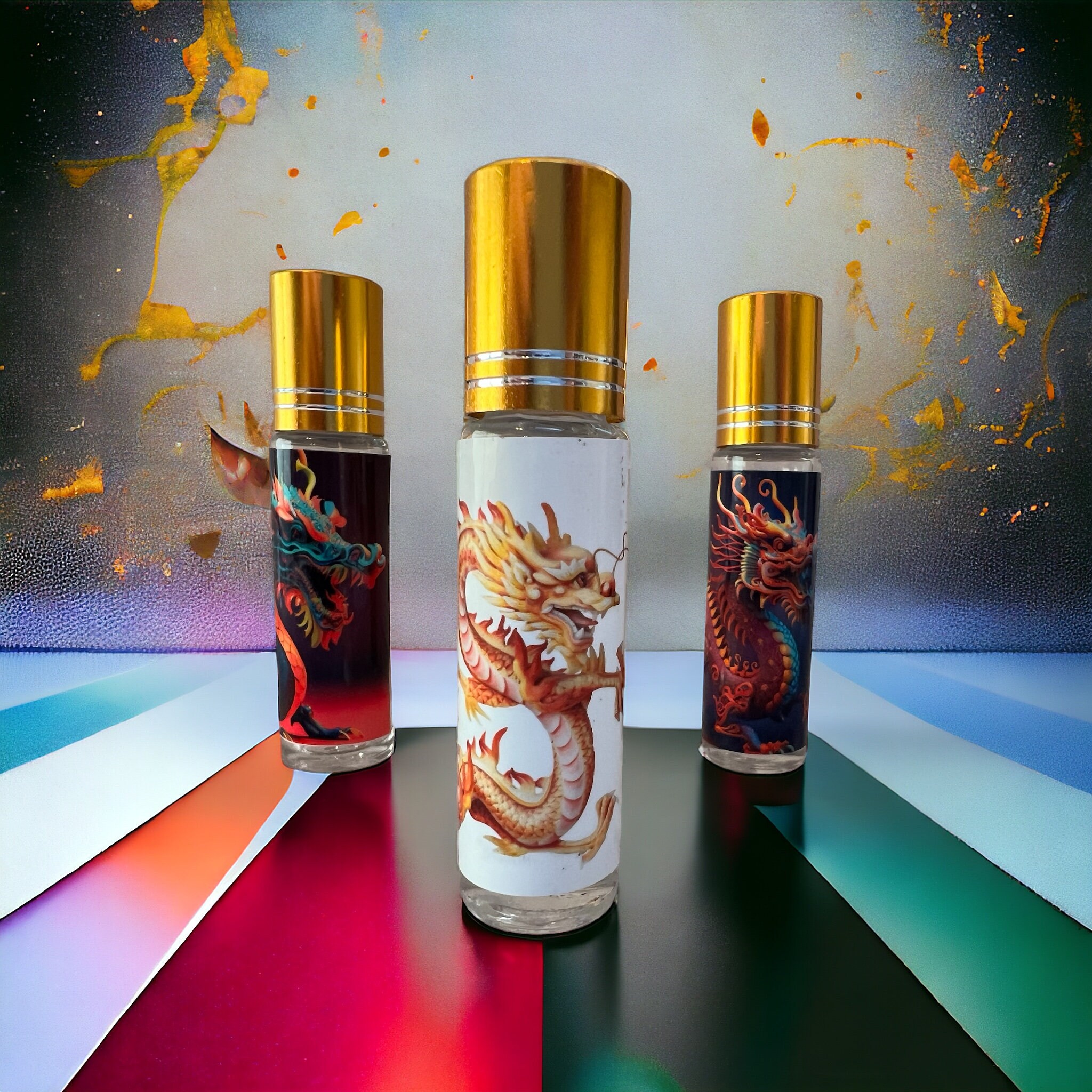 Printable Dragon Labels for Essential Oils Roller Bottles Digital ...