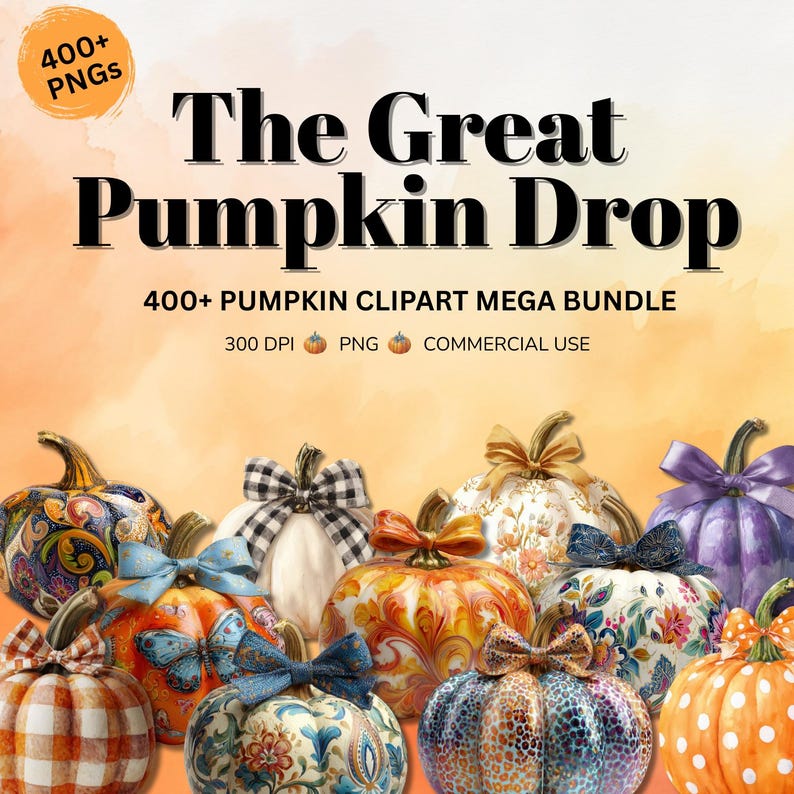 Pumpkin Mega Clipart PNG Bundle 300 DPI Commercial License, Autumn ...