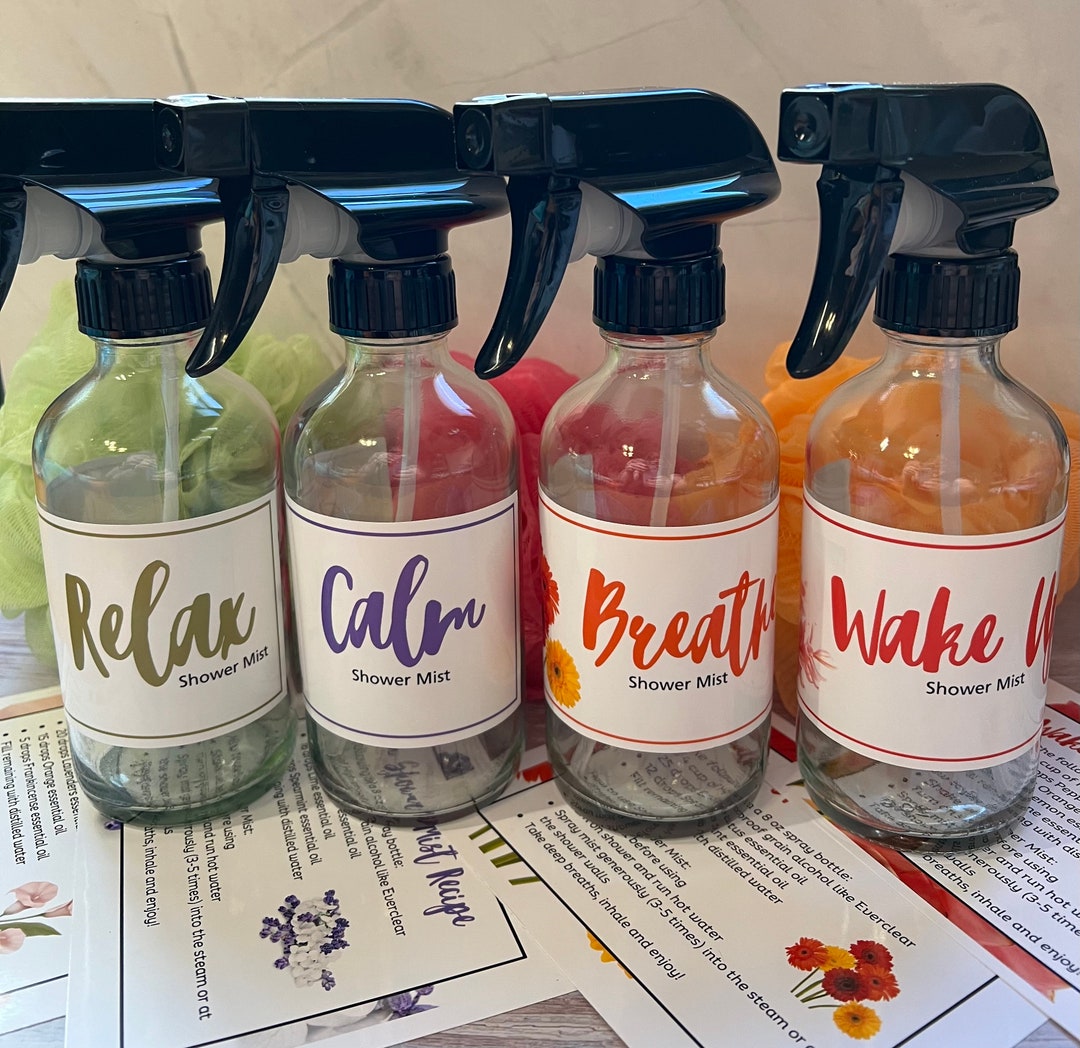 Shower Mist Sprays Printable Labels Essential Oil DYI Aromatherapy ...