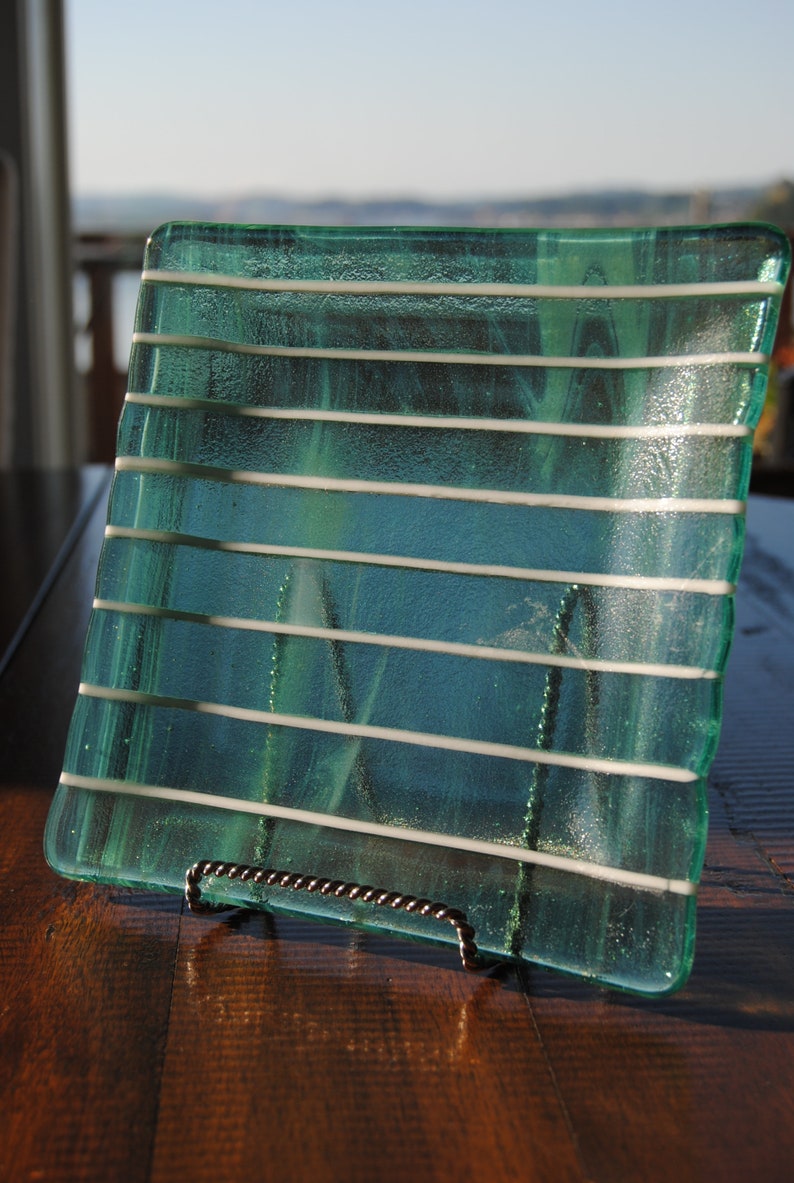 Unique Fused Glass Plate - Etsy
