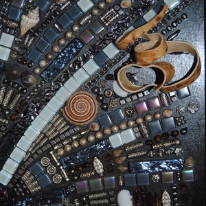 Beautiful Framed Mosaic With Shells and Beads - Etsy