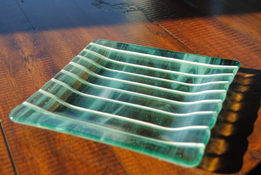 Unique Fused Glass Plate - Etsy