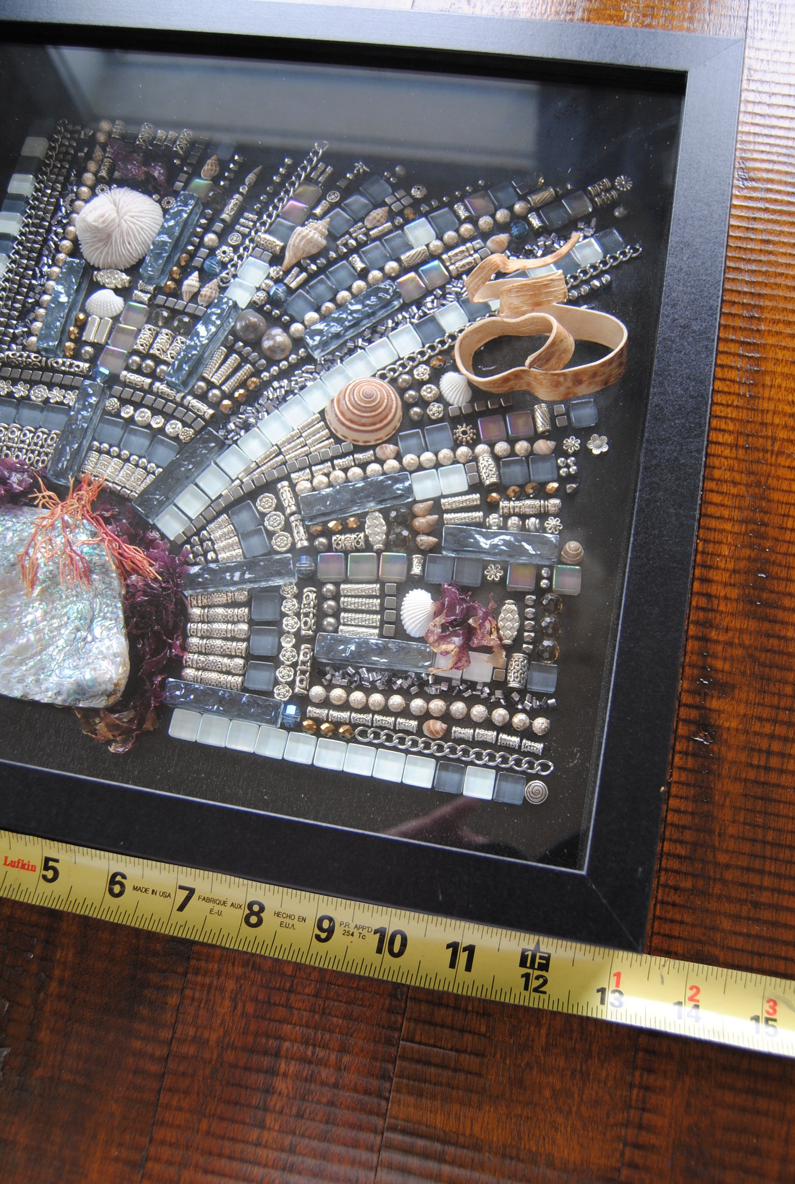 Beautiful Framed Mosaic With Shells and Beads - Etsy
