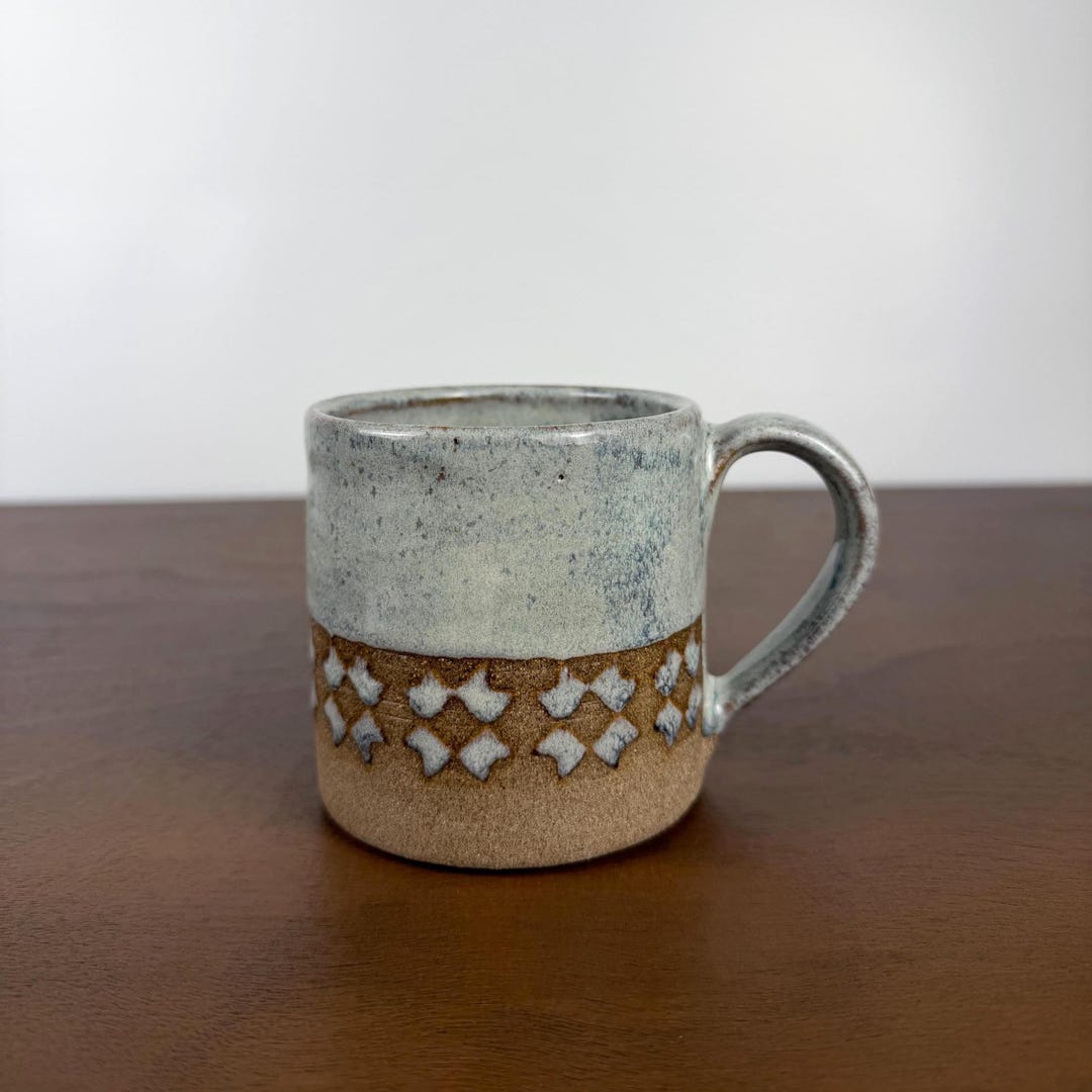 Handmade Quilted Texture Ceramic Mug in Soft Blue, Wheel Thrown ...