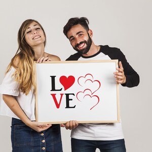 Love With Heart Svg Love Word Svg Love Heart Clipart Love Svg for Sign ...