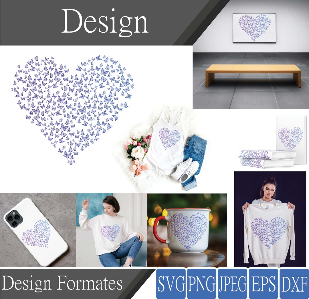 Butterfly Svg / Butterfly Heart Svg / Valentines Day Svg / Heart Svg ...