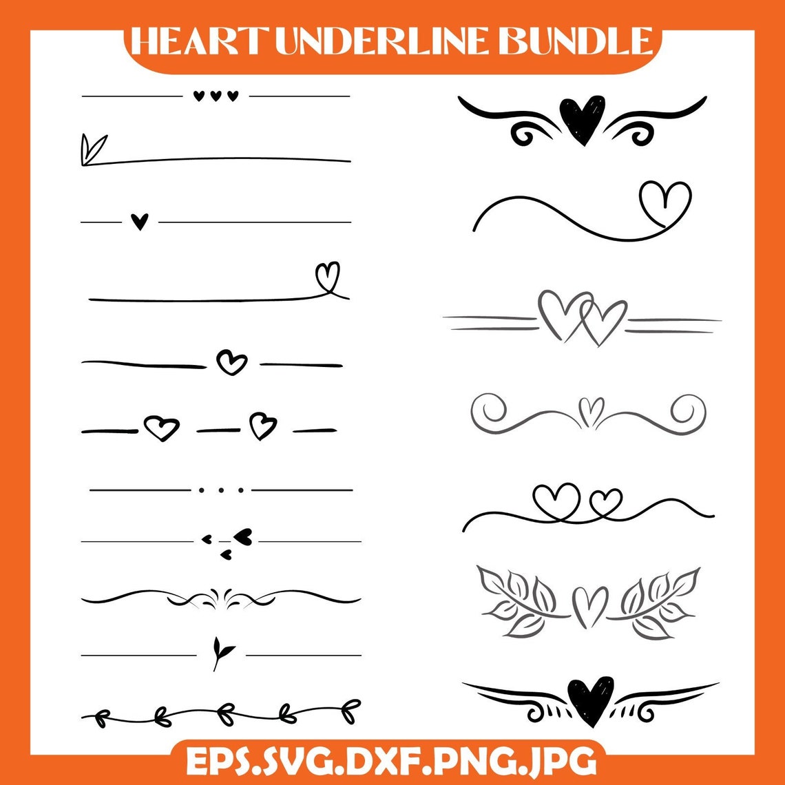 Heart Border Svg Heart Divider SVG Text Divider Svg Borders Svg ...