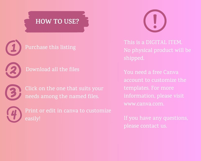 Pink Daily Chore Chart for Kids Responsibility Chart Printable Digital ...