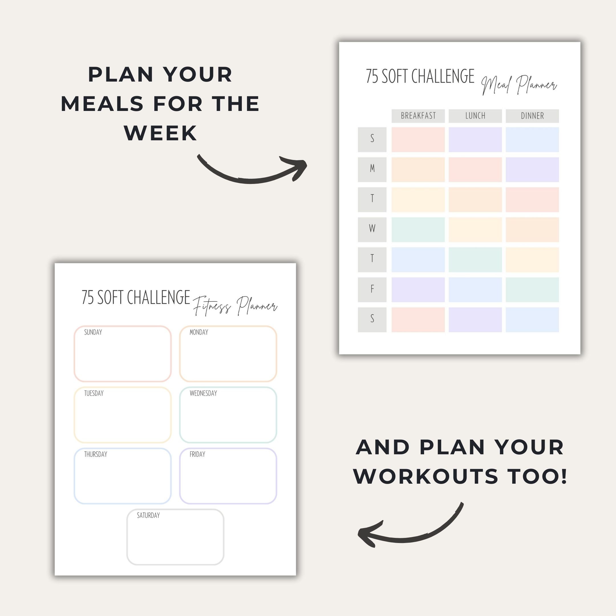 75 Soft Challenge Tracker, Printable A5 Planner Inserts, Soft 75 ...