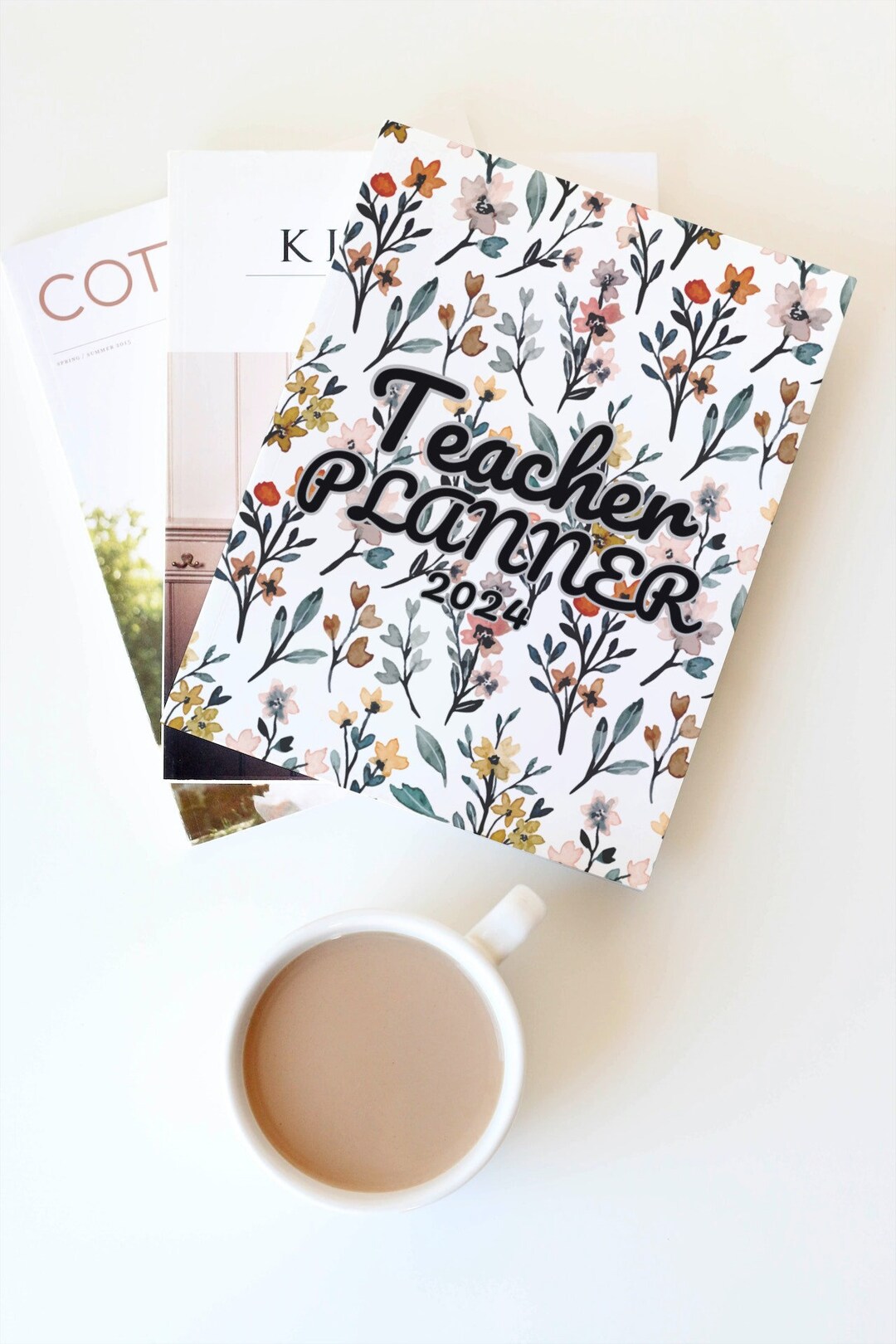 Printable & Customizable Floral Teacher Planner, 2024 Teacher Planner ...