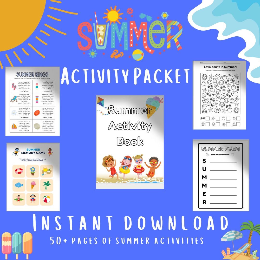50 Summer Kids Activities, Summer Camp Activity, Printable Activity ...