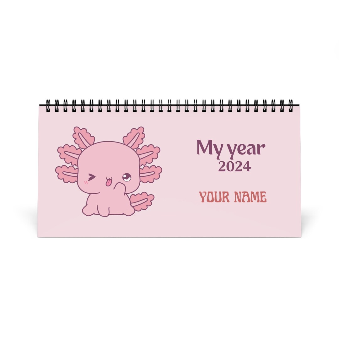 2024 Axolotl Personalized Desk Calendar Stunning Artwork on High ...