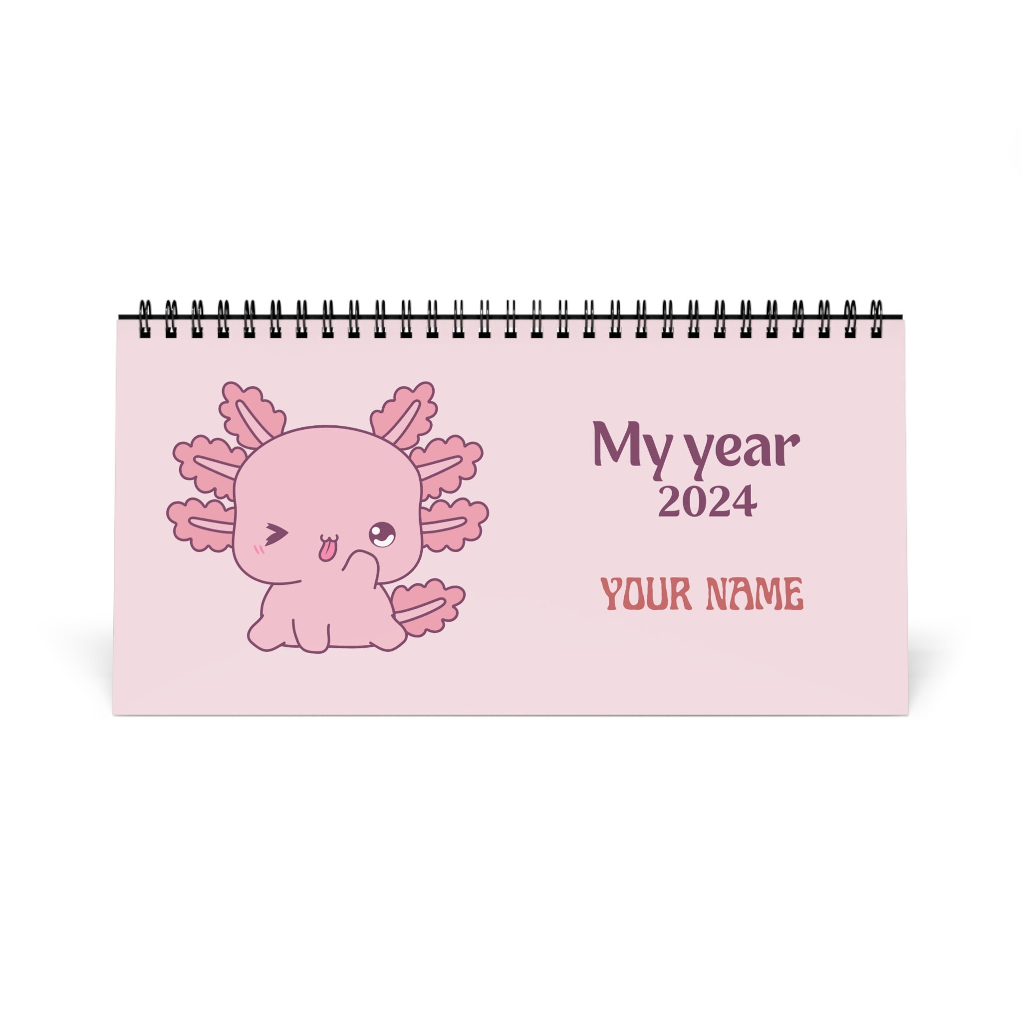 2024 Axolotl Personalized Desk Calendar Stunning Artwork on High ...