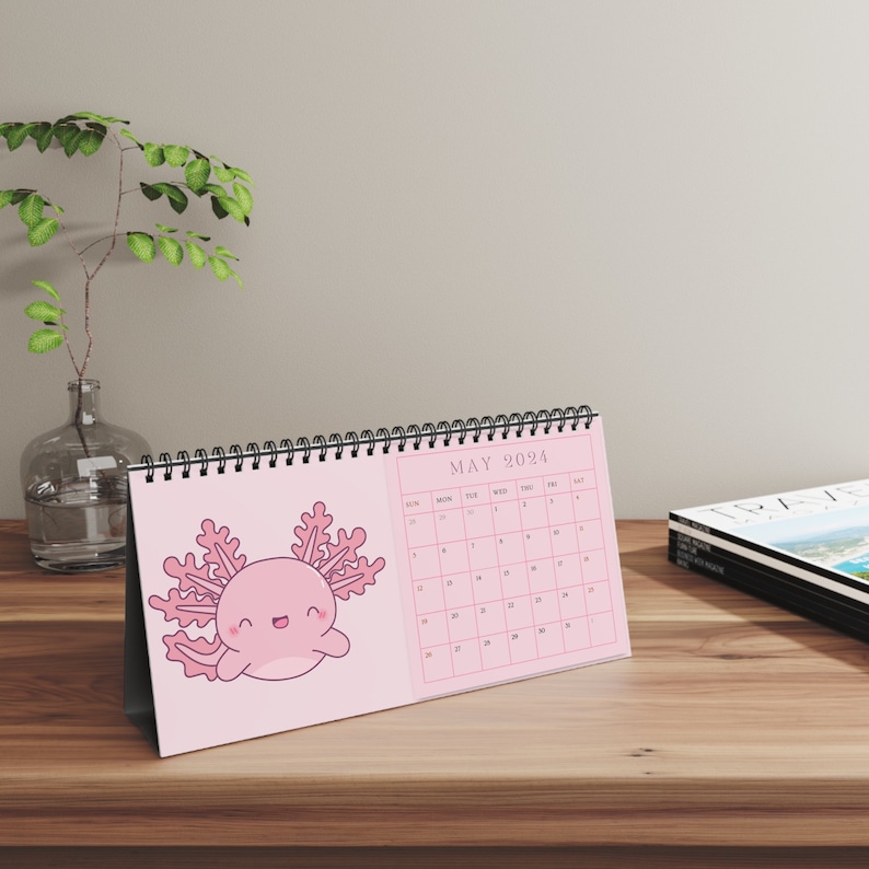 2024 Axolotl Personalized Desk Calendar Stunning Artwork on High ...