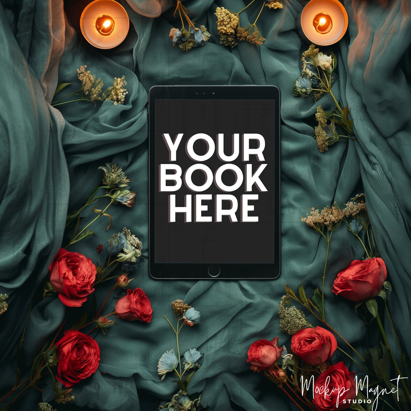 Dark Romance Ebook Mockup Green Bookstagram Template Dark Romance ...