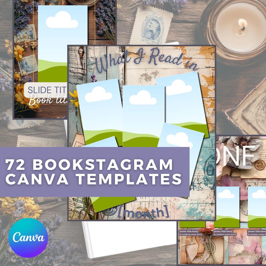 Pressed and Posted Bookstagram Canva Templates | Vintage Floral Social ...