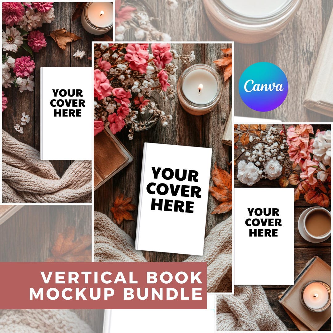 Cozy Reading Nook Pink Book Mockup Bundle | 9:16 Vertical Canva ...