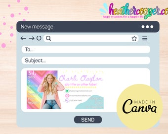 Purple Sparkle Email Signature-canva Template - Etsy