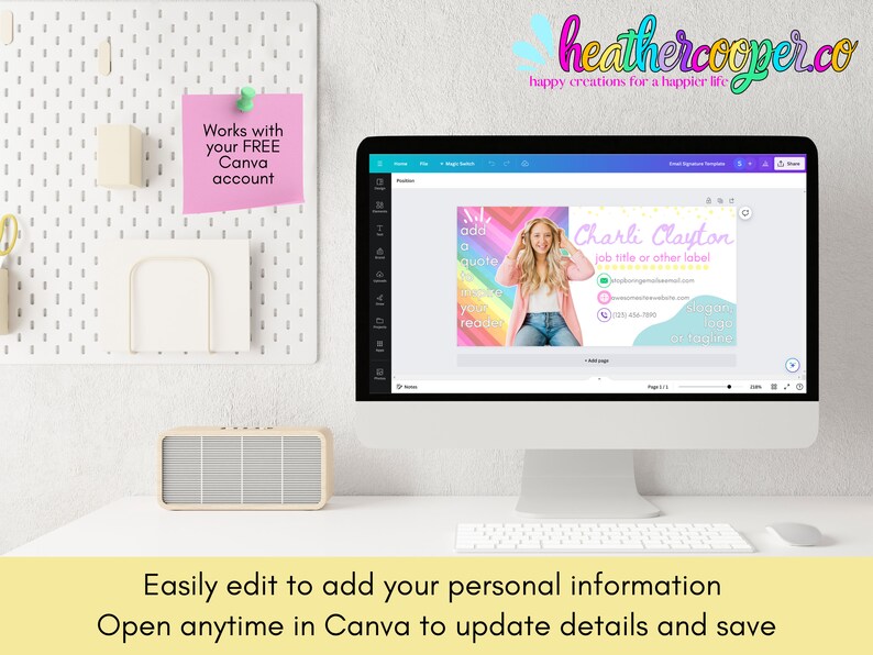Email Signature Template for Canva - Etsy