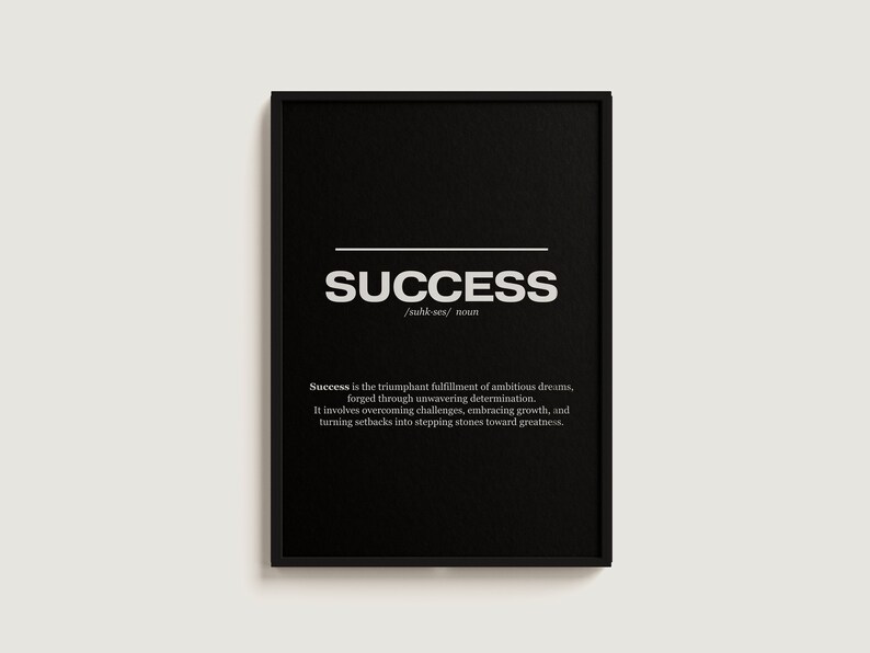 Success Poster, Motivational Poster, Motivational Wall Art ...