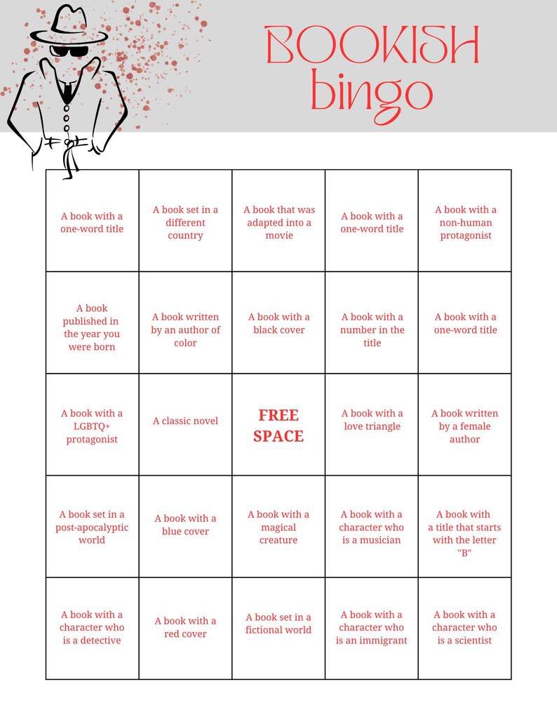 Bookish Bingo Printable - Etsy