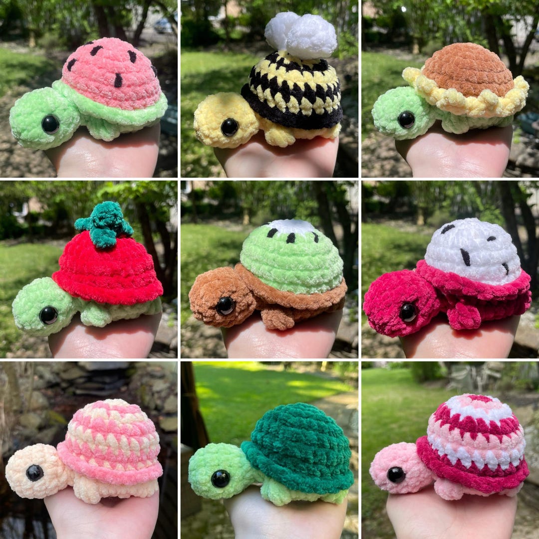 Crochet Turtles, Dozens of Options, Fruit Turtles, Customizable ...