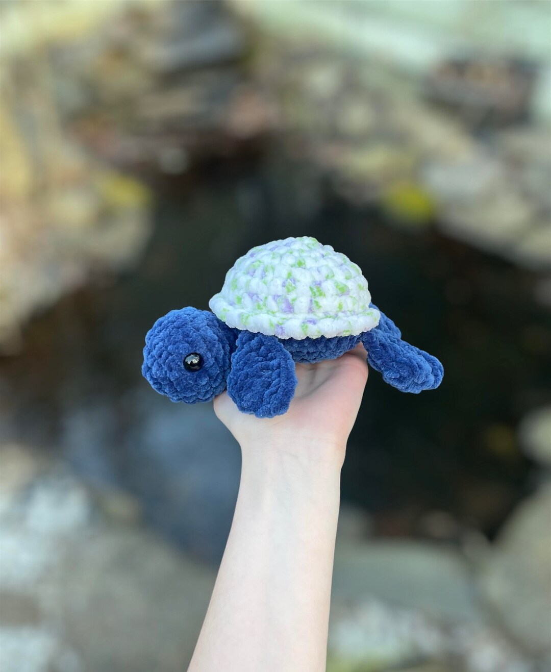 Customizable Crochet Turtle Plushie Choose Your Colors Handmade Stuffed ...