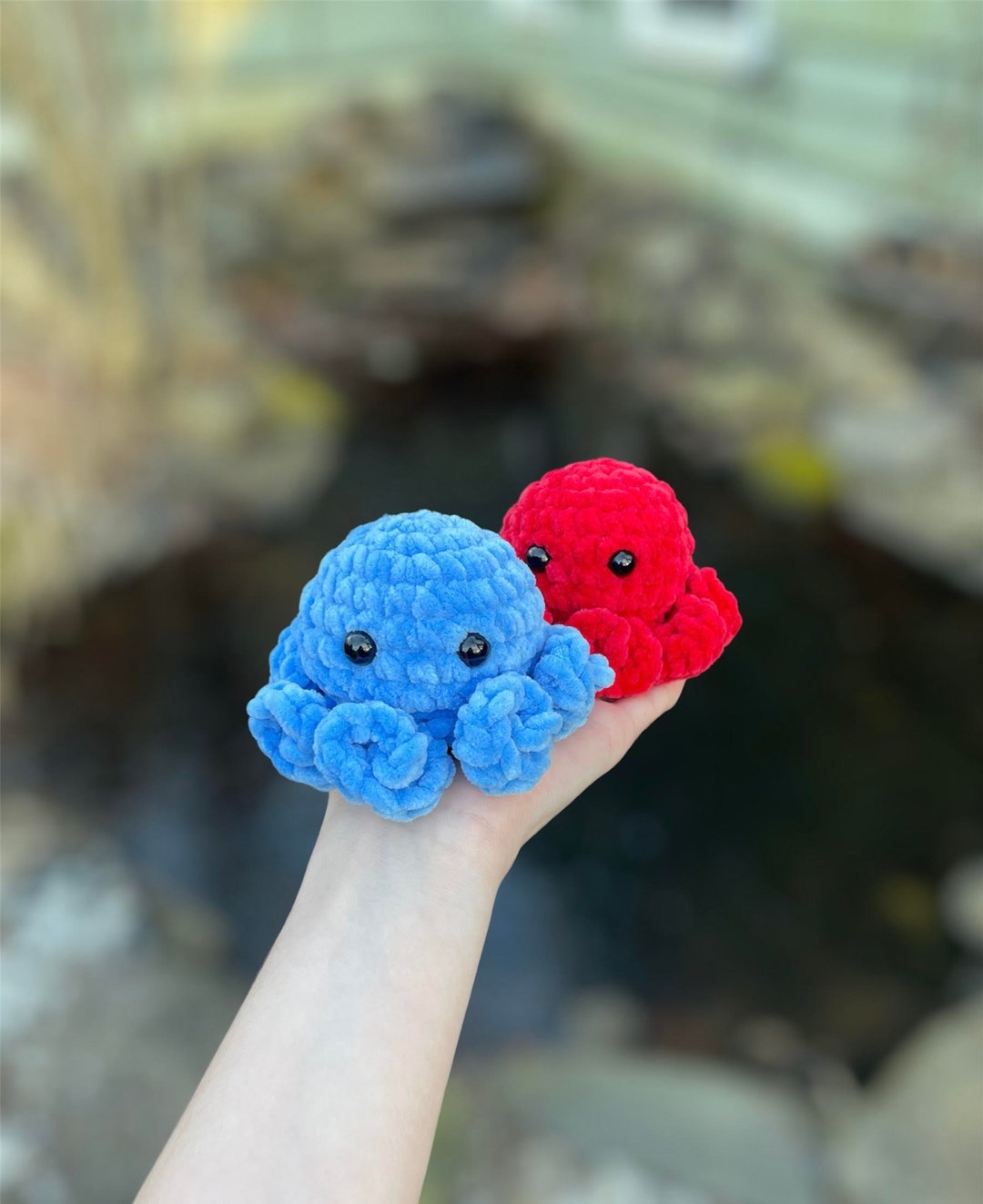 Crochet Octopus Plushie Handmade Stuffed Animal Amigurumi Plushie Color ...