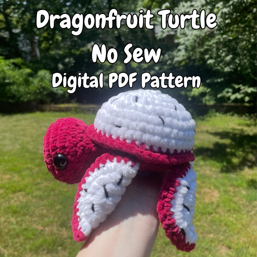 No Sew Dragonfruit Turtle Crochet Pattern, Crochet PDF Pattern, Digital ...
