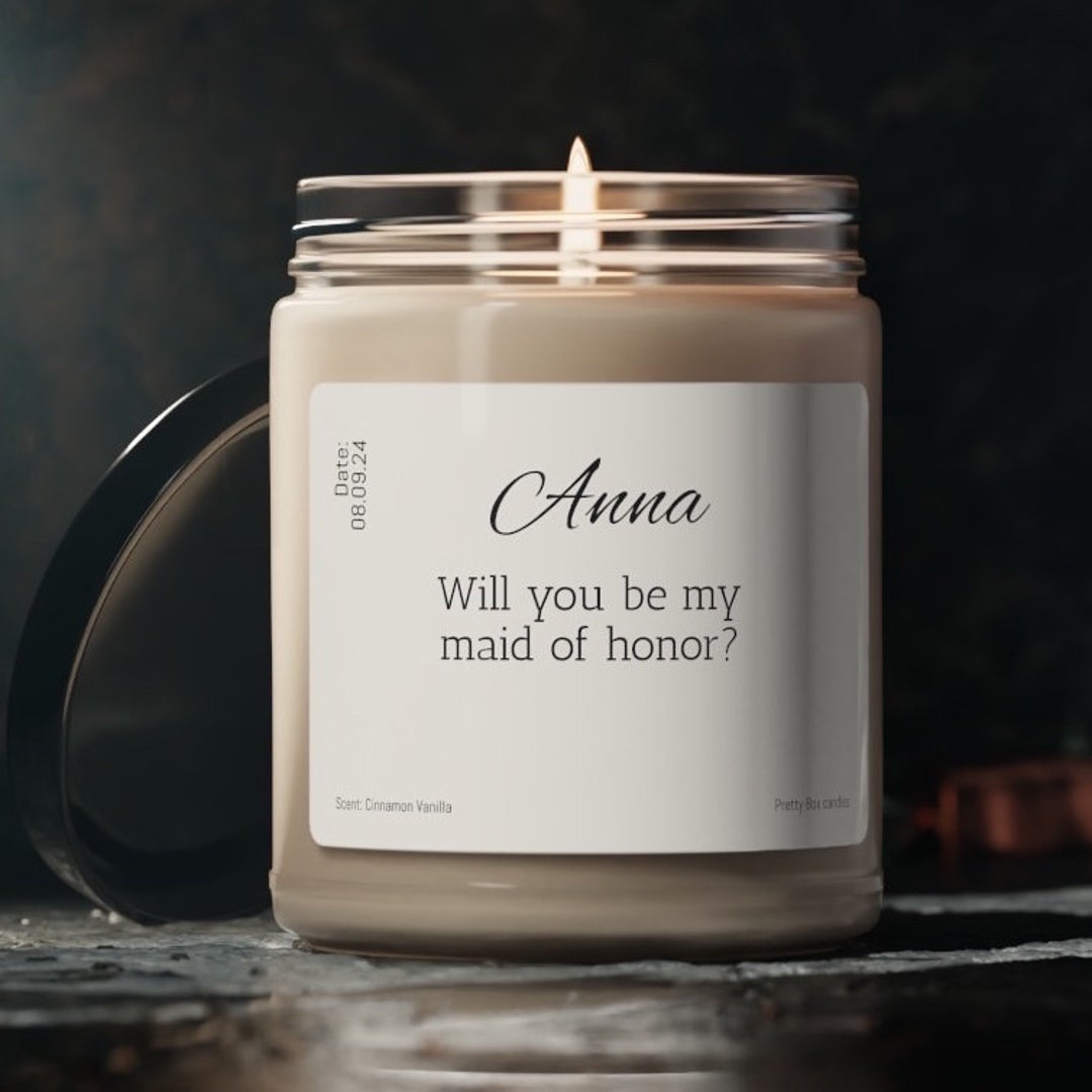 Personalized Maid of Honor Gift for Her Scented Soy Candle Gifts for ...