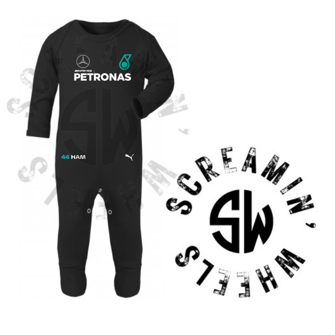 Mercedes Formula One F1 Sleepsuit Footie Romper All in One Pyjamas Top ...