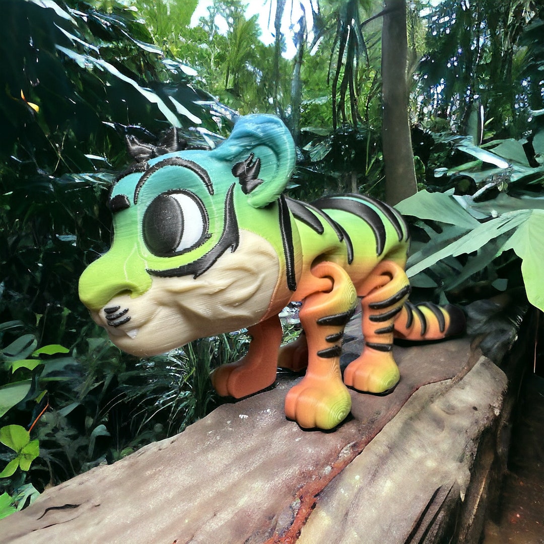 Tie Dye Tiger Articulating Sculpture - Etsy